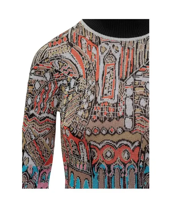 Missoni Jacquard Knitted Jumper Dress With Geometric Patterns