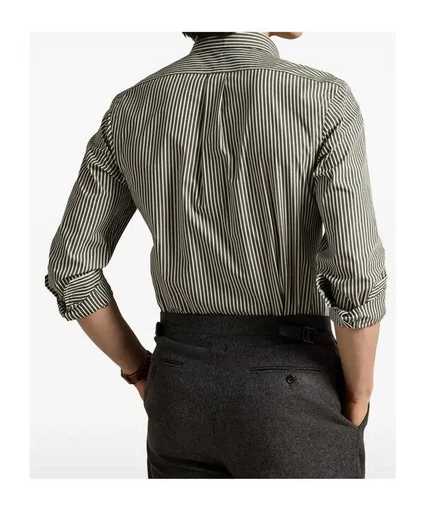 Polo Ralph Lauren All Fit Striped Stretch Poplin Shirt - Green