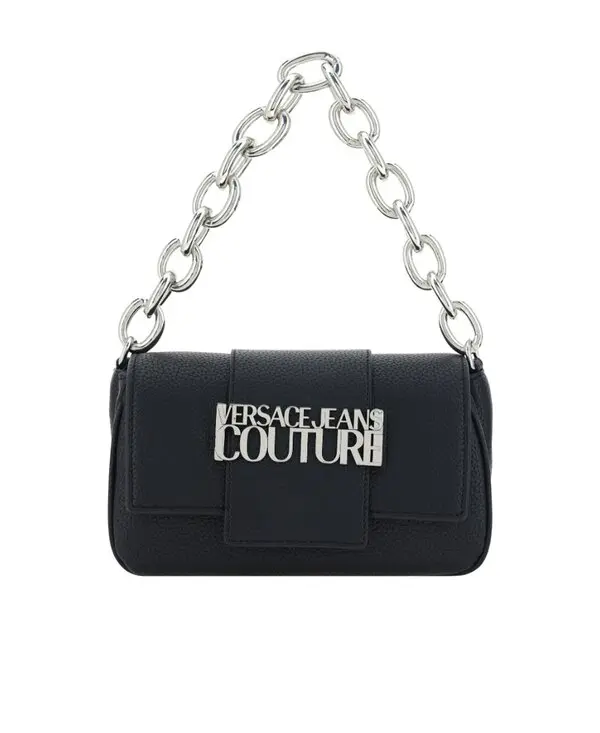 Versace Logo Plaque Chain Handle Shoulder Bag