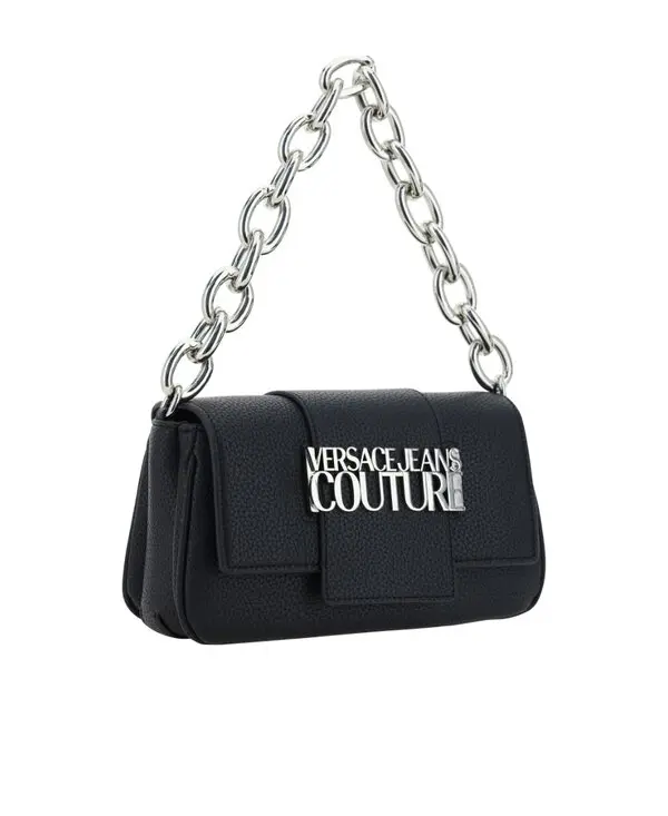Versace Logo Plaque Chain Handle Shoulder Bag