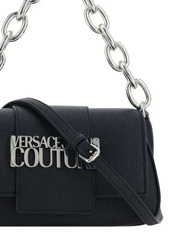 Versace Logo Plaque Chain Handle Shoulder Bag