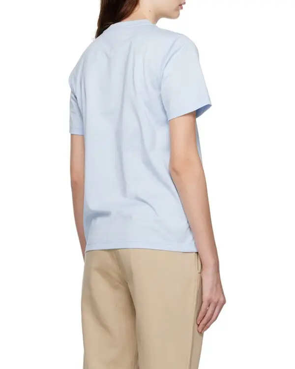 Burberry Logo Print Cotton T-shirt - Blue