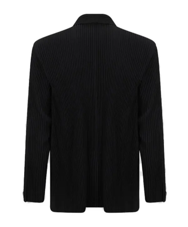 Issey Miyake Homme Plissé Single Breasted Pleated Jacket - Black