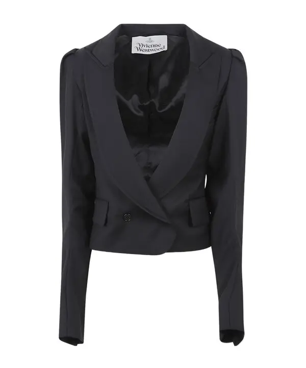 VIVIENNE WESTWOOD Double Breasted Cropped Jacket - Black