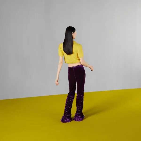 Gucci Horsebit Belted Velvet Pants - Purple