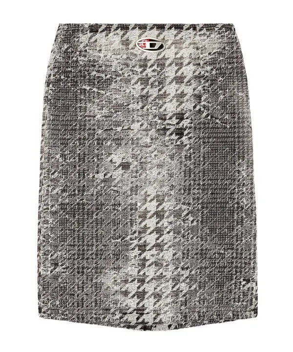 DIESEL® De-rathian-fsh Midi Skirt With Logo Detail - Black/dark Grey