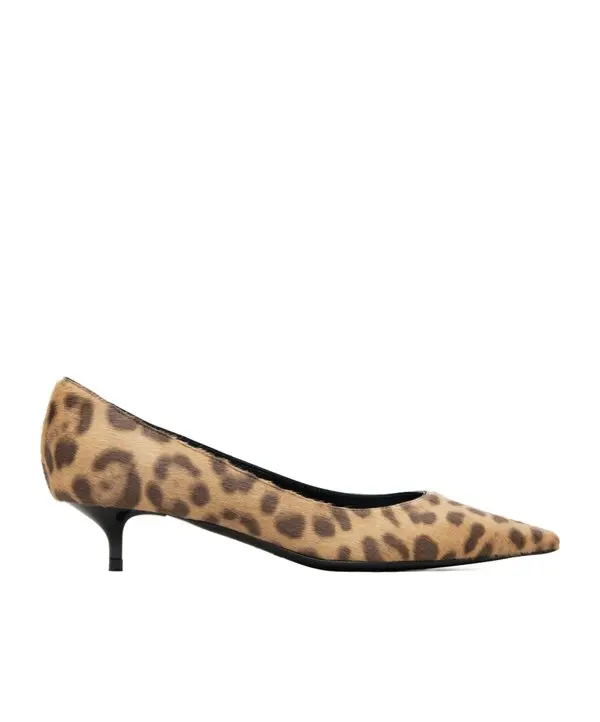 JIMMY CHOO Amelia Leopard Print Kitten Heels - Brown