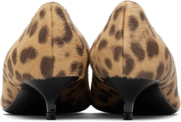 JIMMY CHOO Amelia Leopard Print Kitten Heels - Brown