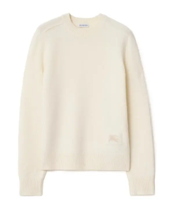 Burberry Knitted Equestrian Jumper - Ceramic White