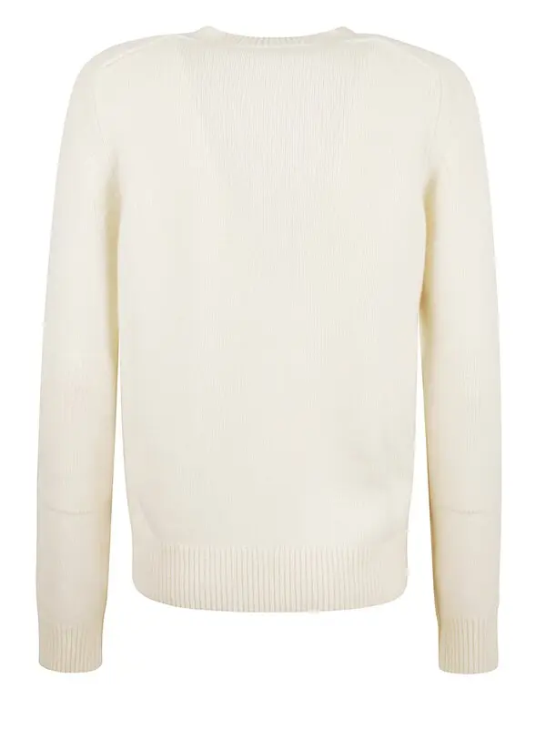 Burberry Knitted Equestrian Jumper - Ceramic White