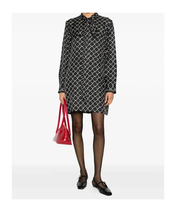 Gucci Printed Long-sleeve Twill Dress
