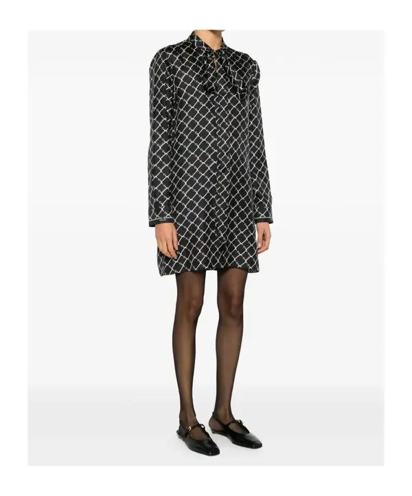 Gucci Printed Long-sleeve Twill Dress