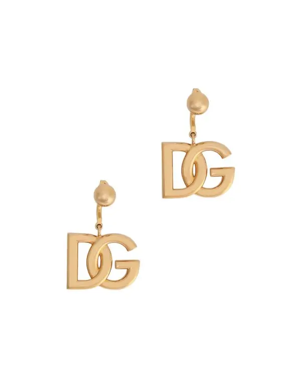 Dolce & Gabbana Interlocking Dg Logo Drop Earrings - Yellow