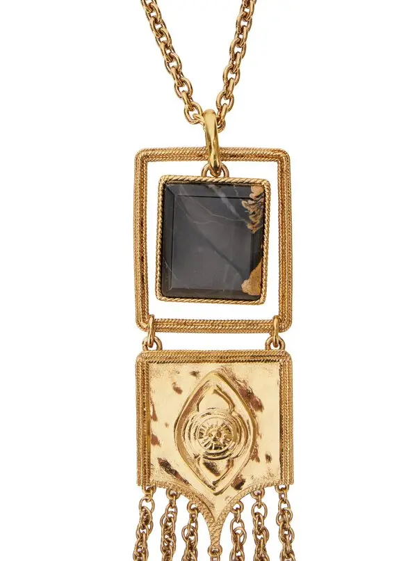 Chloé Pendant Necklace With Lobster Clasp And Designer Logo - Yellow