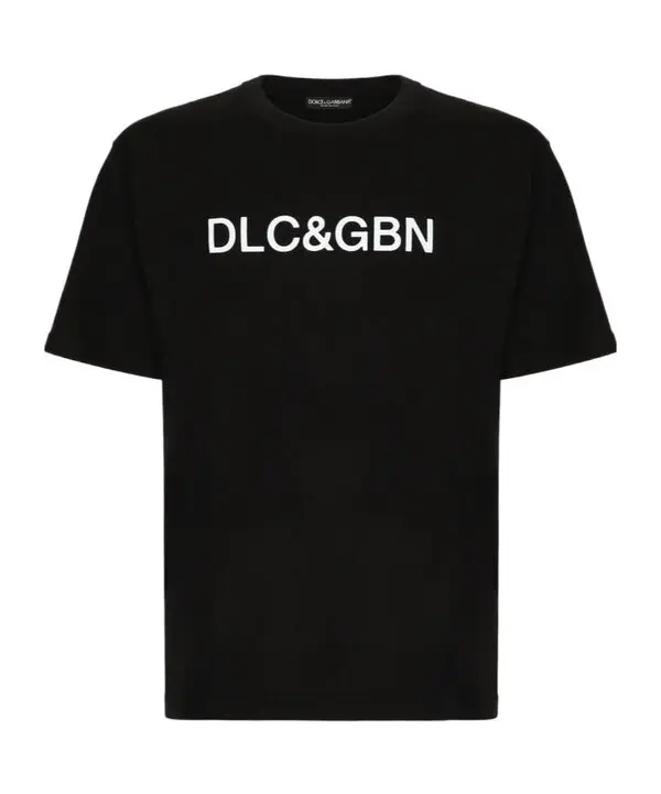 Dolce & Gabbana Dolce Gabbana Logo Printed Crewneck T-shirt - Black