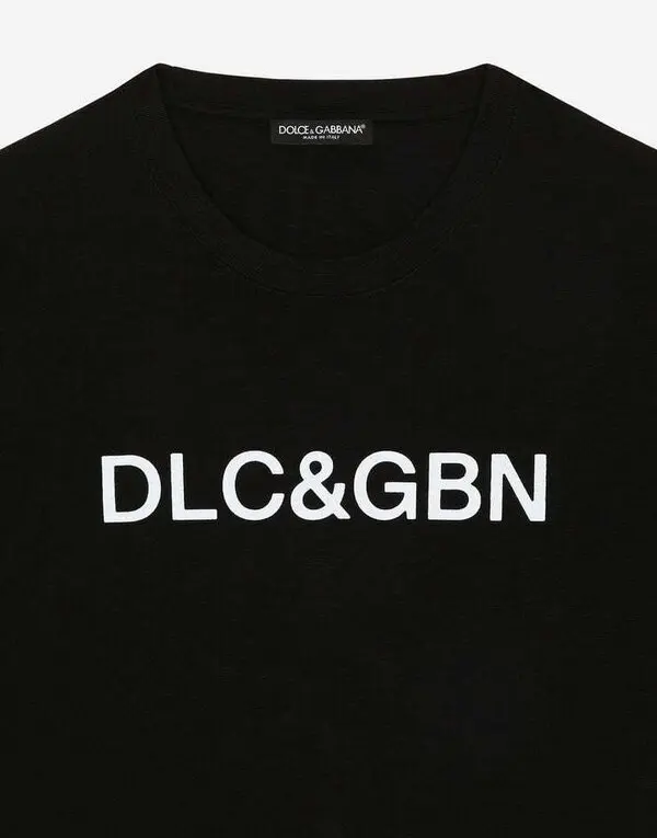 Dolce & Gabbana Dolce Gabbana Logo Printed Crewneck T-shirt - Black