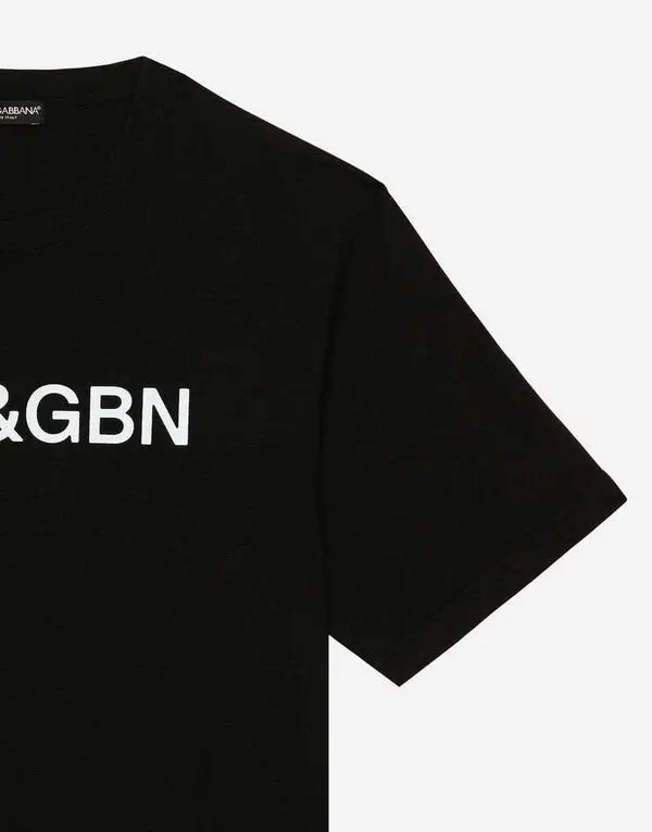Dolce & Gabbana Dolce Gabbana Logo Printed Crewneck T-shirt - Black
