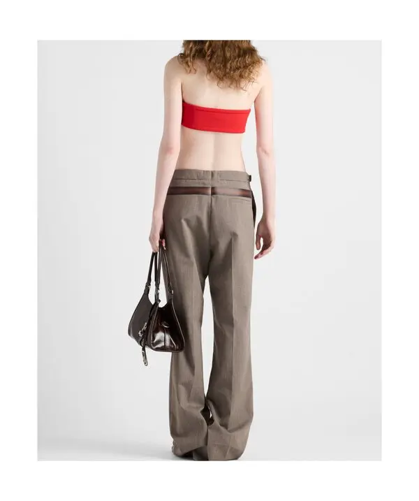 Prada Strapless Knitted Top With Flap Pockets