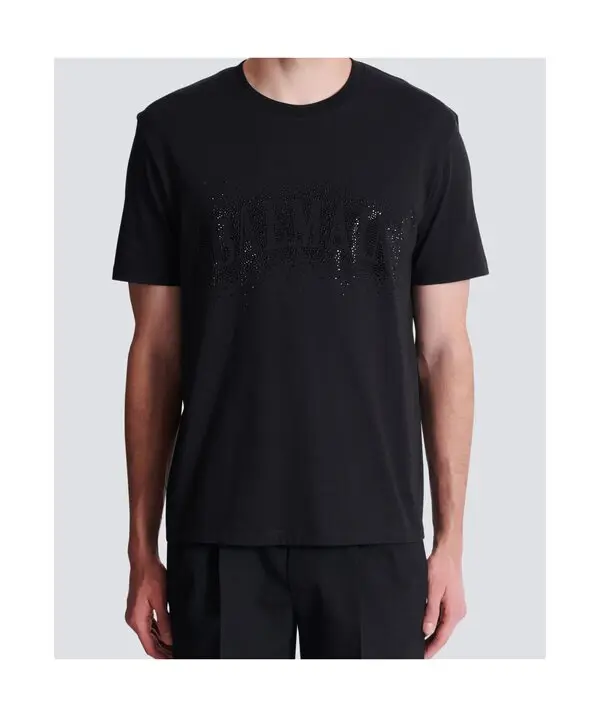Balmain Embroidered Crystal Spray Effect T-shirt