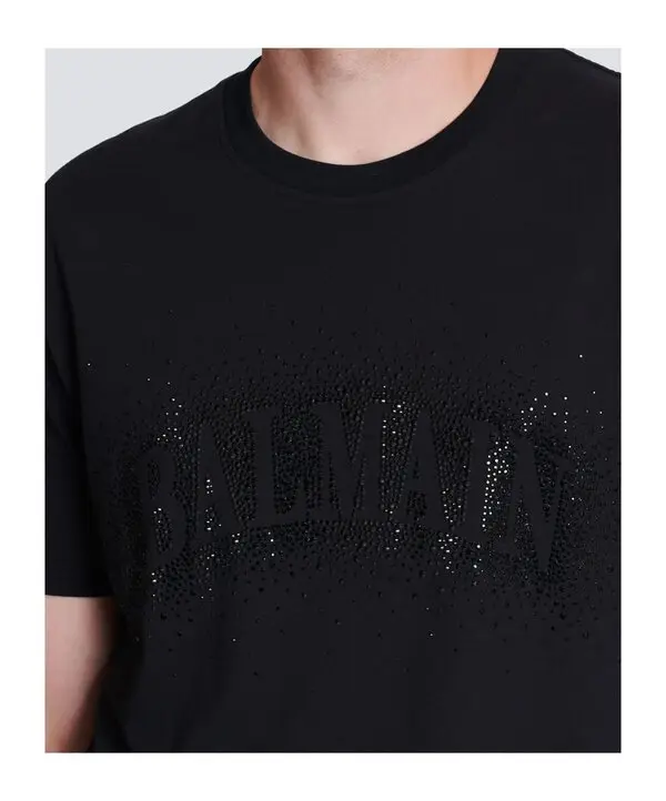 Balmain Embroidered Crystal Spray Effect T-shirt