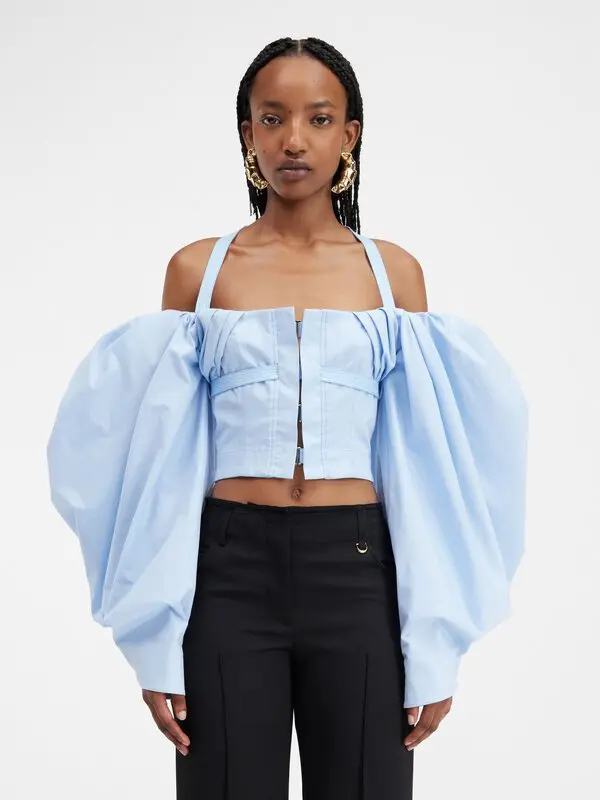Jacquemus Off-shoulder Poplin Blouse