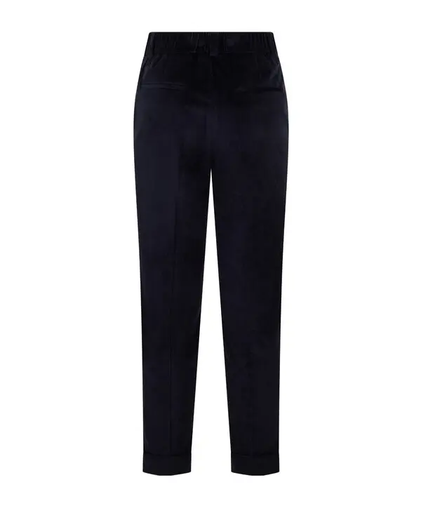 Peserico High-waist Tapered Corduroy Trousers - Black