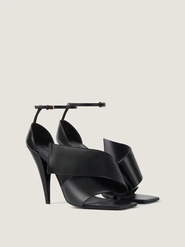 Givenchy Sliced Square Heeled Sandals - Black