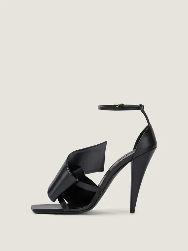 Givenchy Sliced Square Heeled Sandals - Black