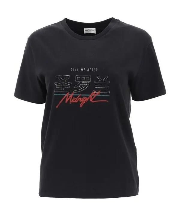 Saint Laurent Call Me After Midnight" Graphic T-shirt