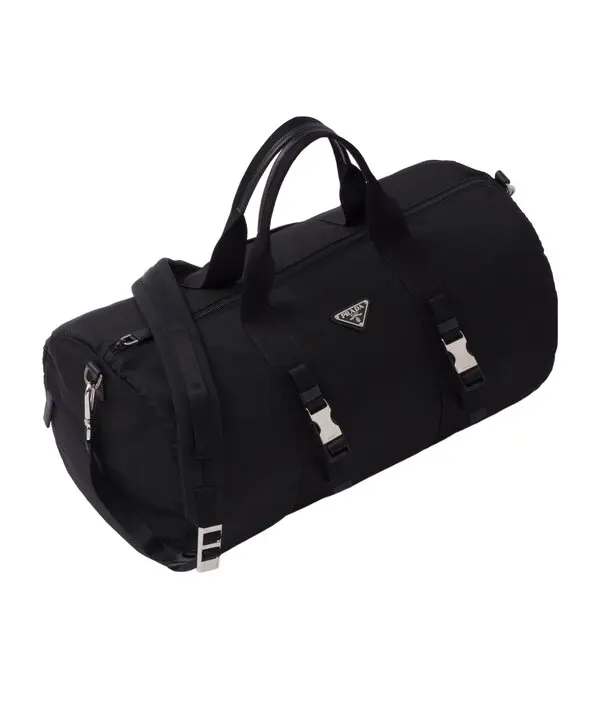 Prada Logo Plaque Zip-up Duffle Bag