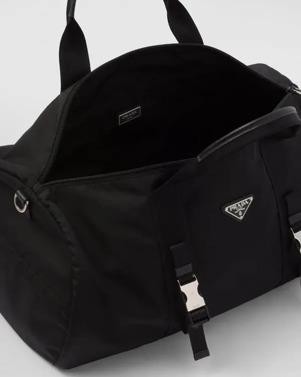 Prada Logo Plaque Zip-up Duffle Bag
