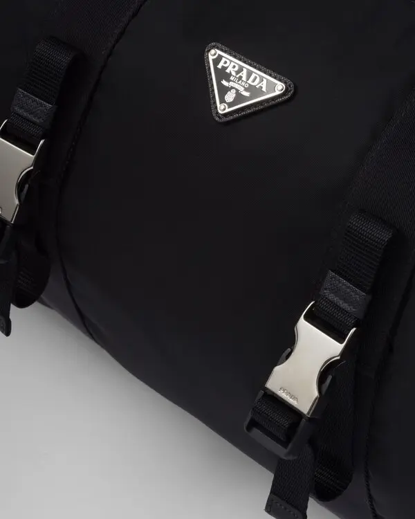 Prada Logo Plaque Zip-up Duffle Bag