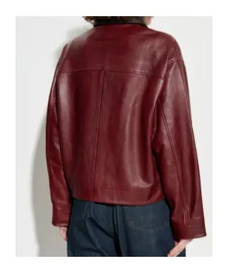 RAG  BONE Rag & Bone Leather Jacket With Lapel Collar