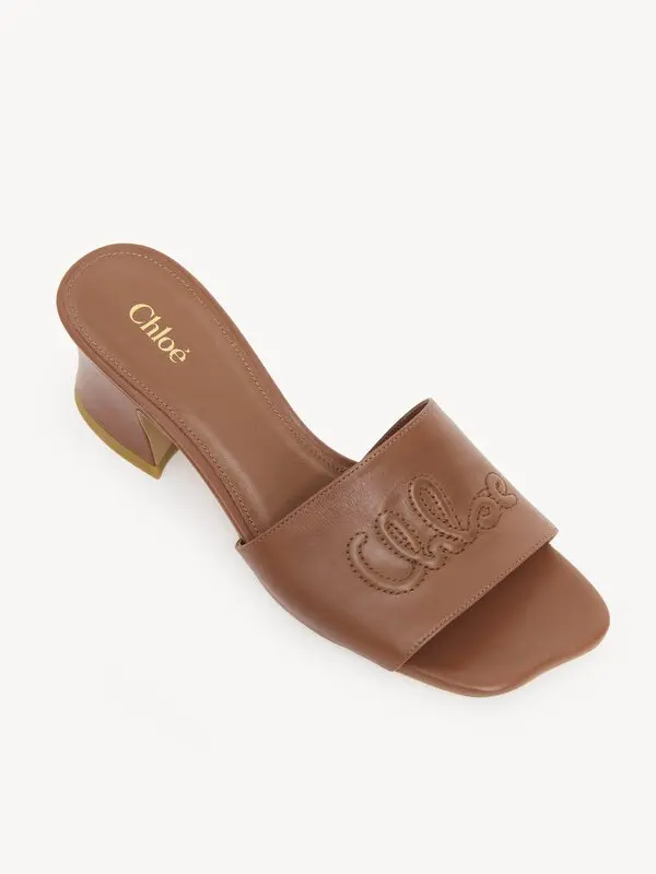Chloé Soleil Heeled Mules - Ginger Brown