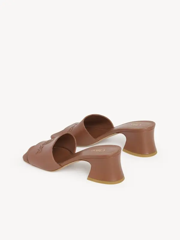 Chloé Soleil Heeled Mules - Ginger Brown