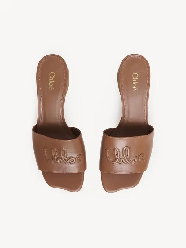 Chloé Soleil Heeled Mules - Ginger Brown