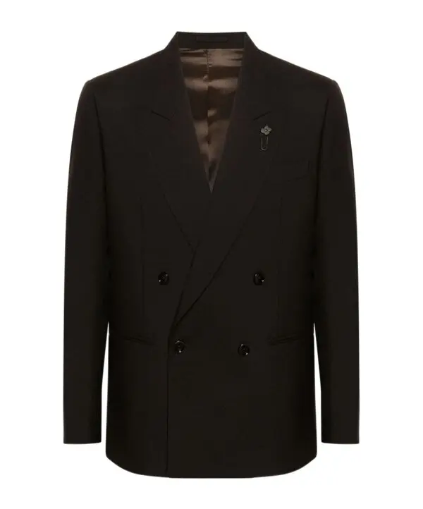 LARDINI Double-breasted Blazer - Black