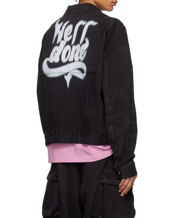 We11Done Pattern Denim Jacket