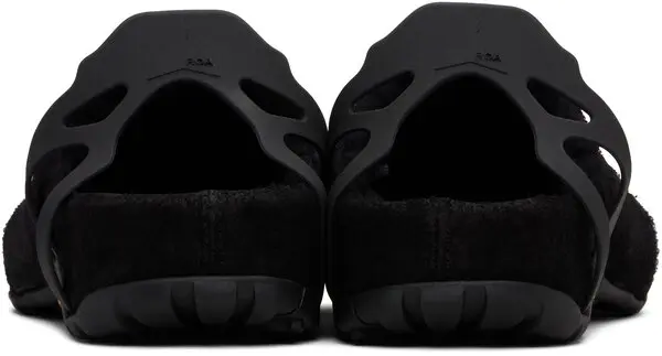 ROA Waxed Calfskin Suede Loafers - Black
