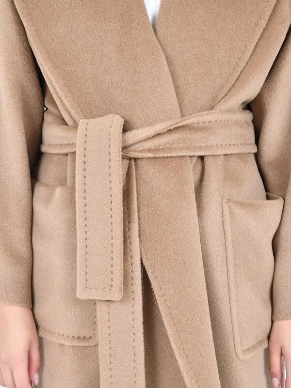 Max Mara Cloruro Belted Coat - Nude