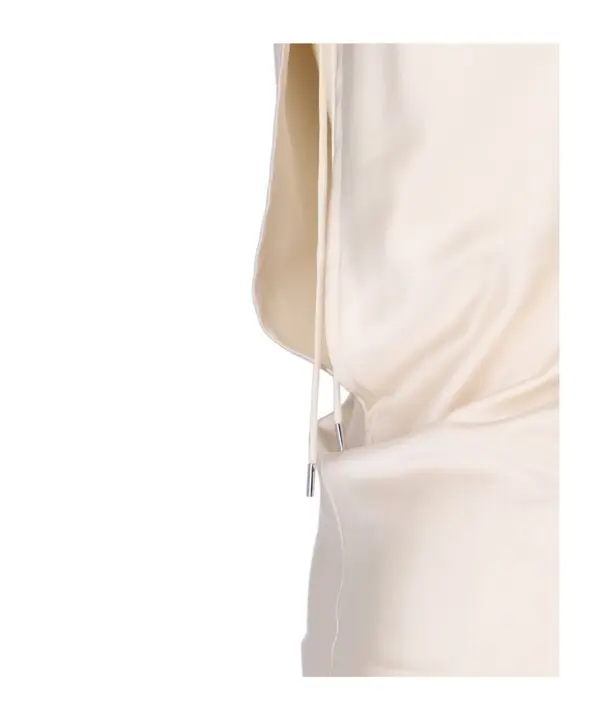 Attico Ruched Neck Drawstring Midi Dress