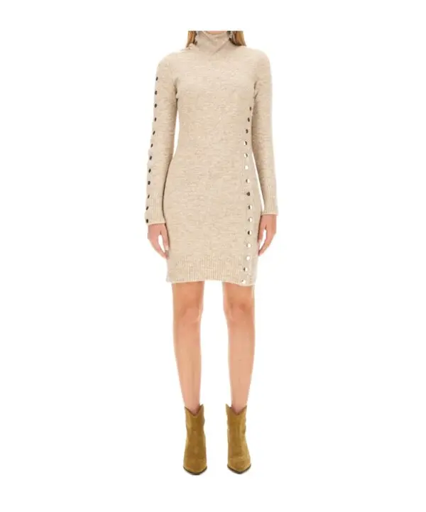 Isabel Marant Étoile Turtleneck Knitted Mini Dress - Nude