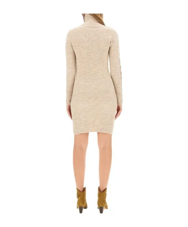Isabel Marant Étoile Turtleneck Knitted Mini Dress With Snap Details