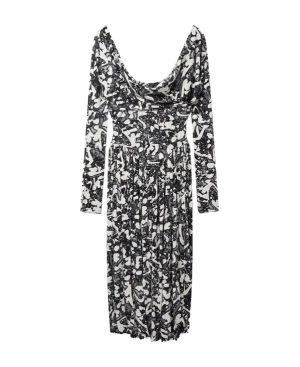 Stella McCartney Graphic Printed Long Sleeve Midi Dress