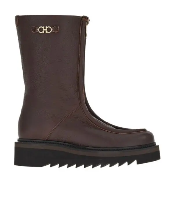 FERRAGAMO Gancini-plaque Zipped Ankle Boots