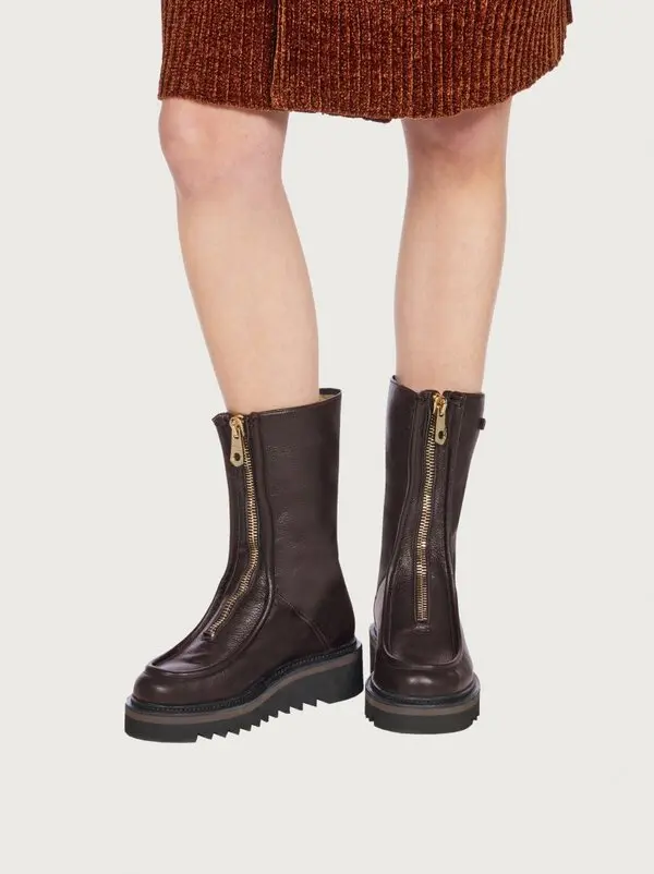 FERRAGAMO Gancini-plaque Zipped Ankle Boots