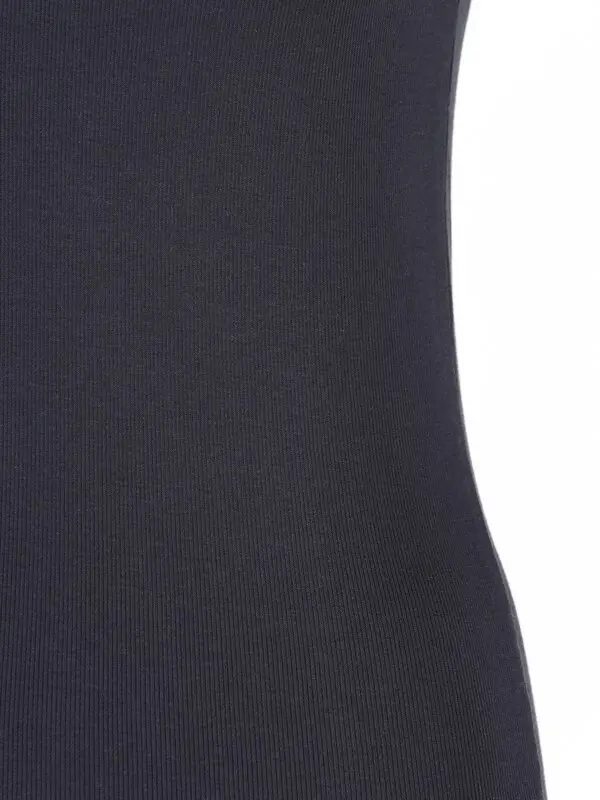Brunello Cucinelli Ribbed Hem V-neck Sleeveless Top - Black