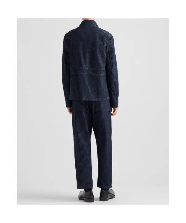 Prada Enamel Triangle Logo Tapered Leg Trousers