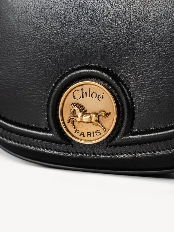 Chloé Horse Medal Saddle Crossbody Bag - Black