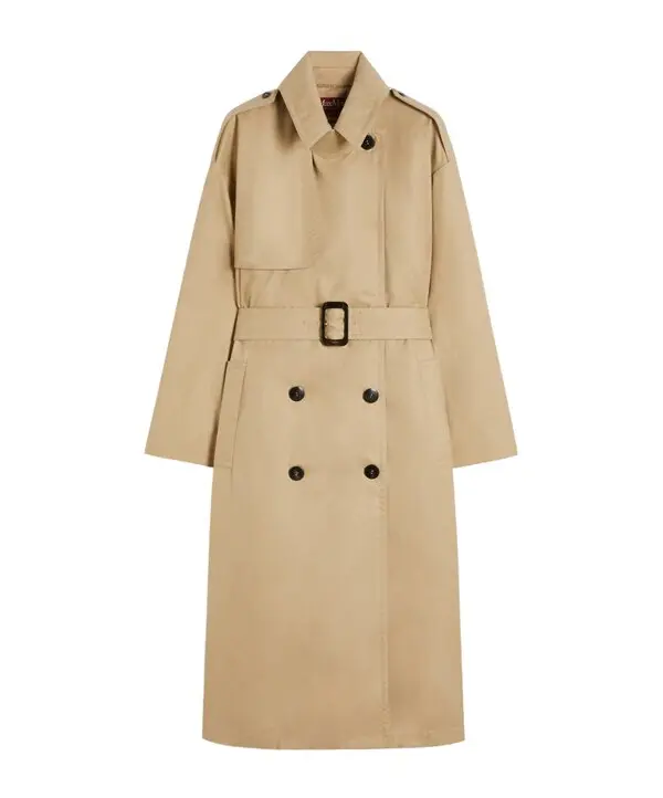 Max Mara Belted Cotton Trench Coat - Colonial
